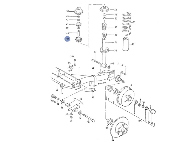 Purchase Golf MK1 Genuine VW Rear Suspension Absorber Lower Bush in ...