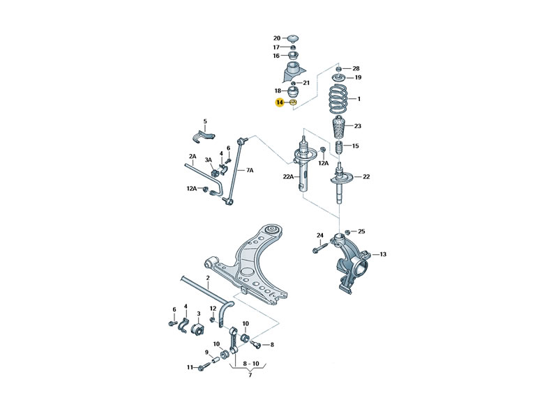 Buy Vento Genuine VW Front Suspension Strut Top Mount on 2040-motos